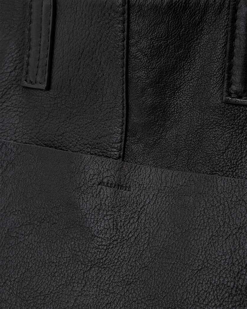 Lutece Leather Tote Bag Black | ALLSAINTS